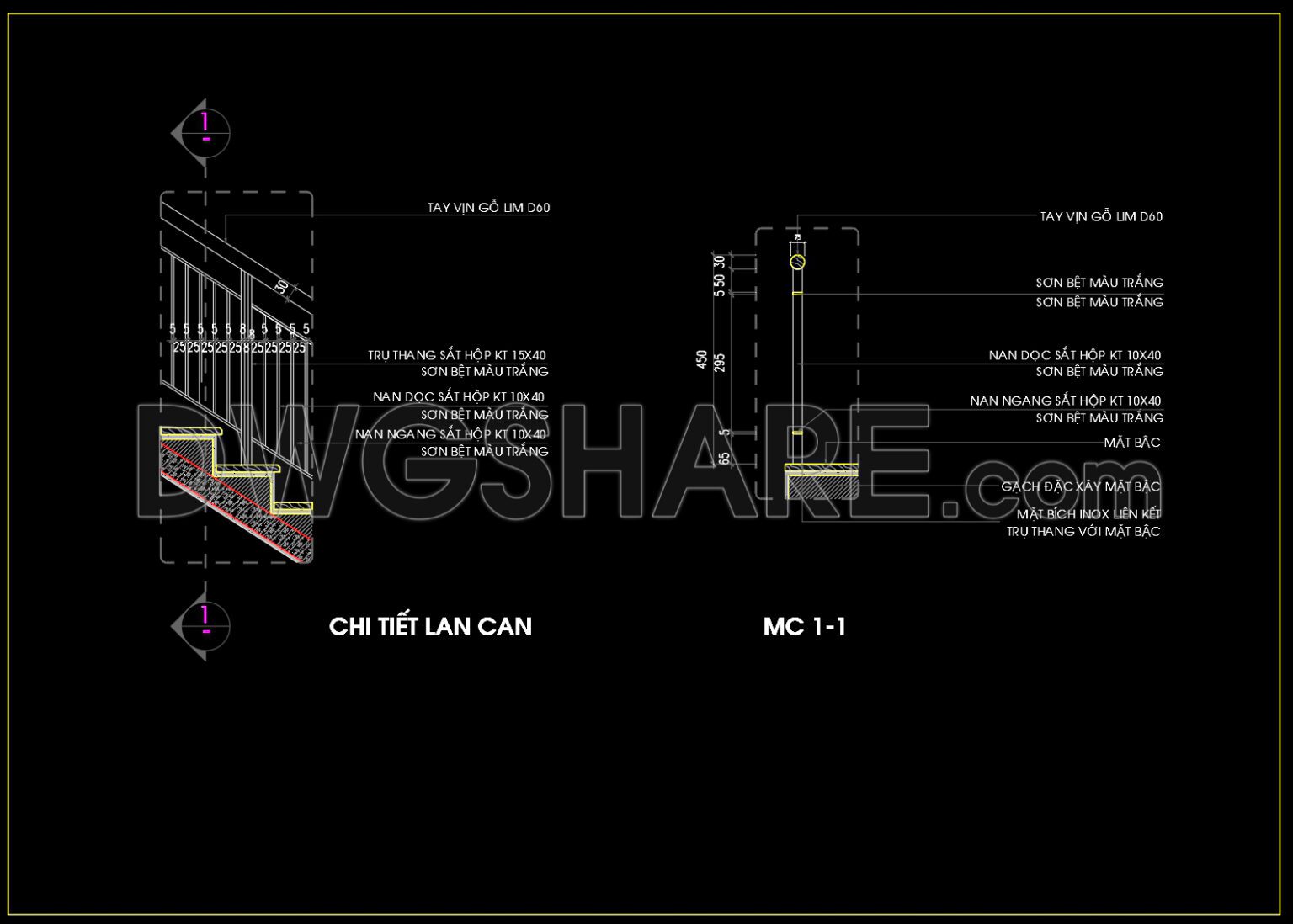 93.Detailed drawings of stairs in autocad file