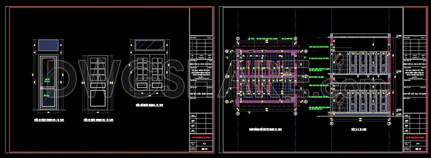 Autocad Drawings Of 2-Story Hospital A Complete Project 23×54m For Download