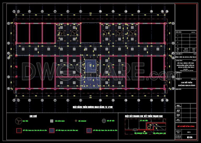 Autocad Drawings Of 2-Story Hospital A Complete Project 23×54m For Download