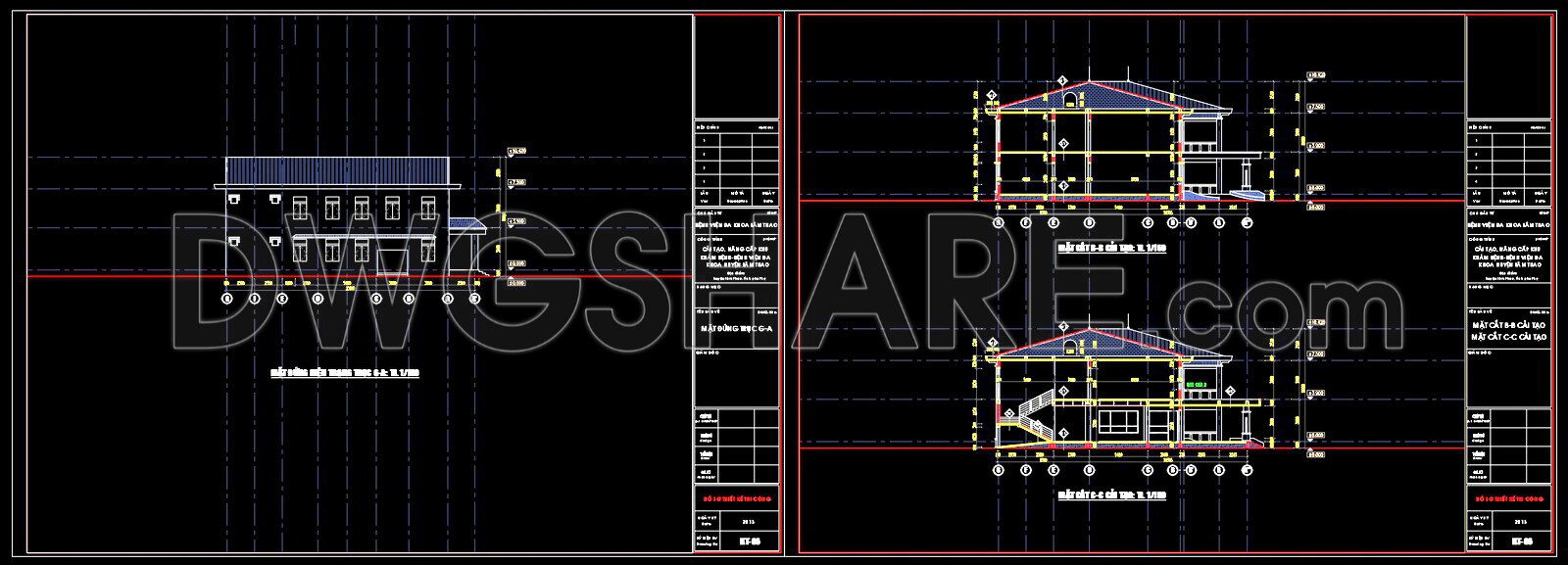Autocad Drawings Of 2-Story Hospital A Complete Project 23×54m For ...