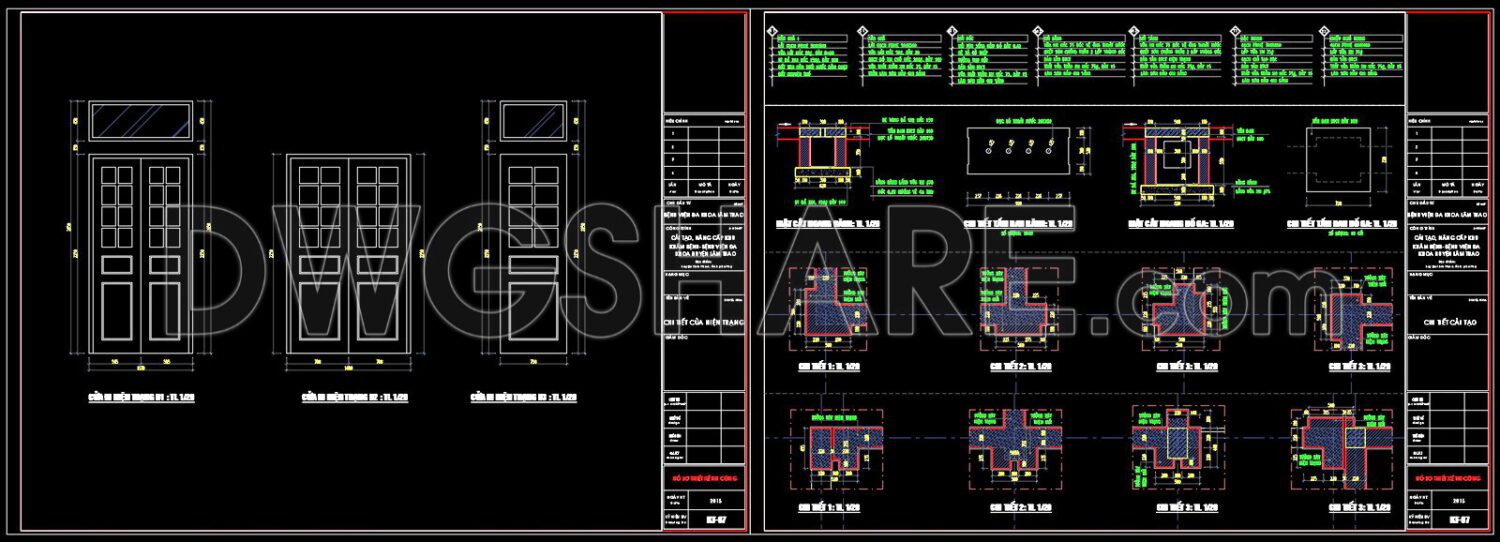 Autocad Drawings Of 2-Story Hospital A Complete Project 23×54m For Download
