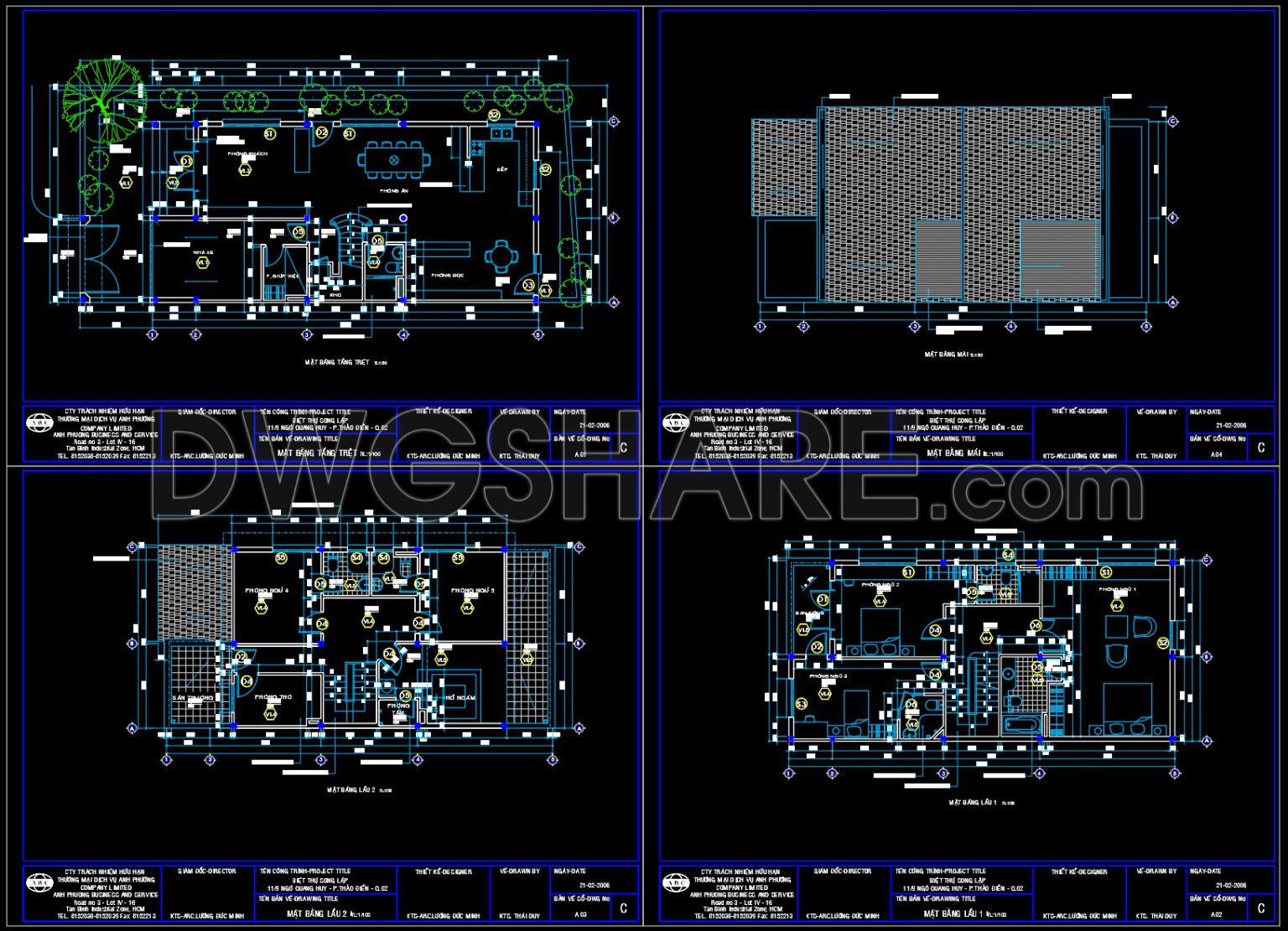 Autocad Drawings Of 3-Story House Plans, Elevations And Sections 7 ...