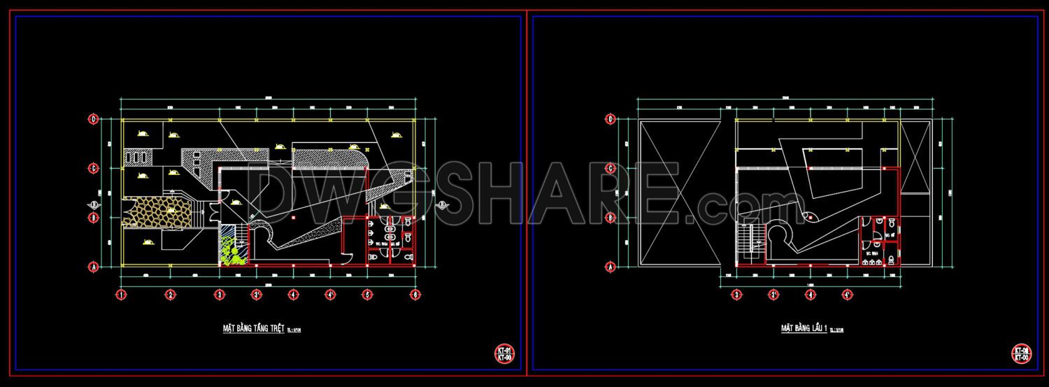 Autocad Drawings Of 4-Story Coffee Shop Plans, Elevations And Sections ...
