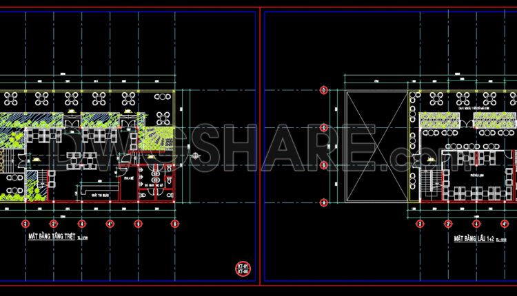 Autocad Drawings Of 4-Story Coffee Shop Plans, Elevations And Sections ...