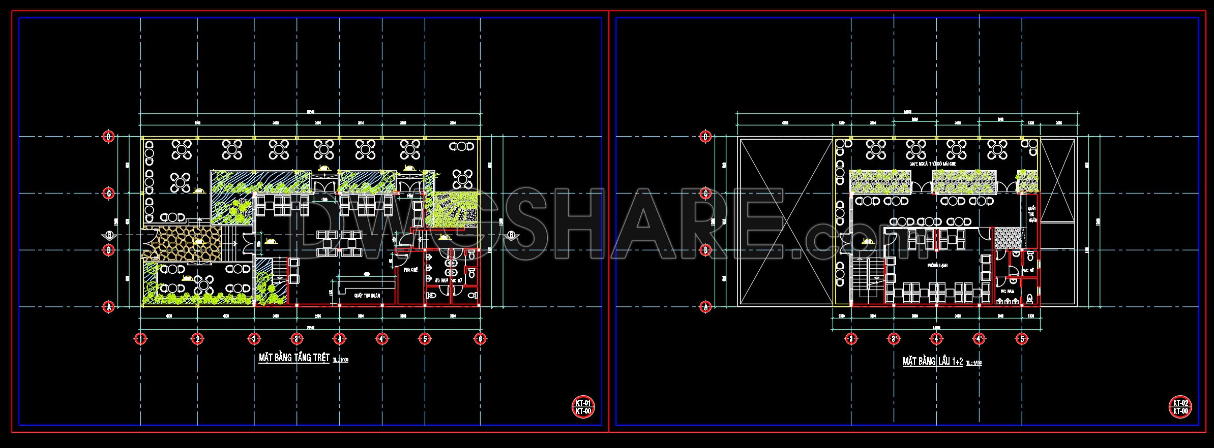 Autocad Drawings Of 4-Story Coffee Shop Plans, Elevations And Sections ...