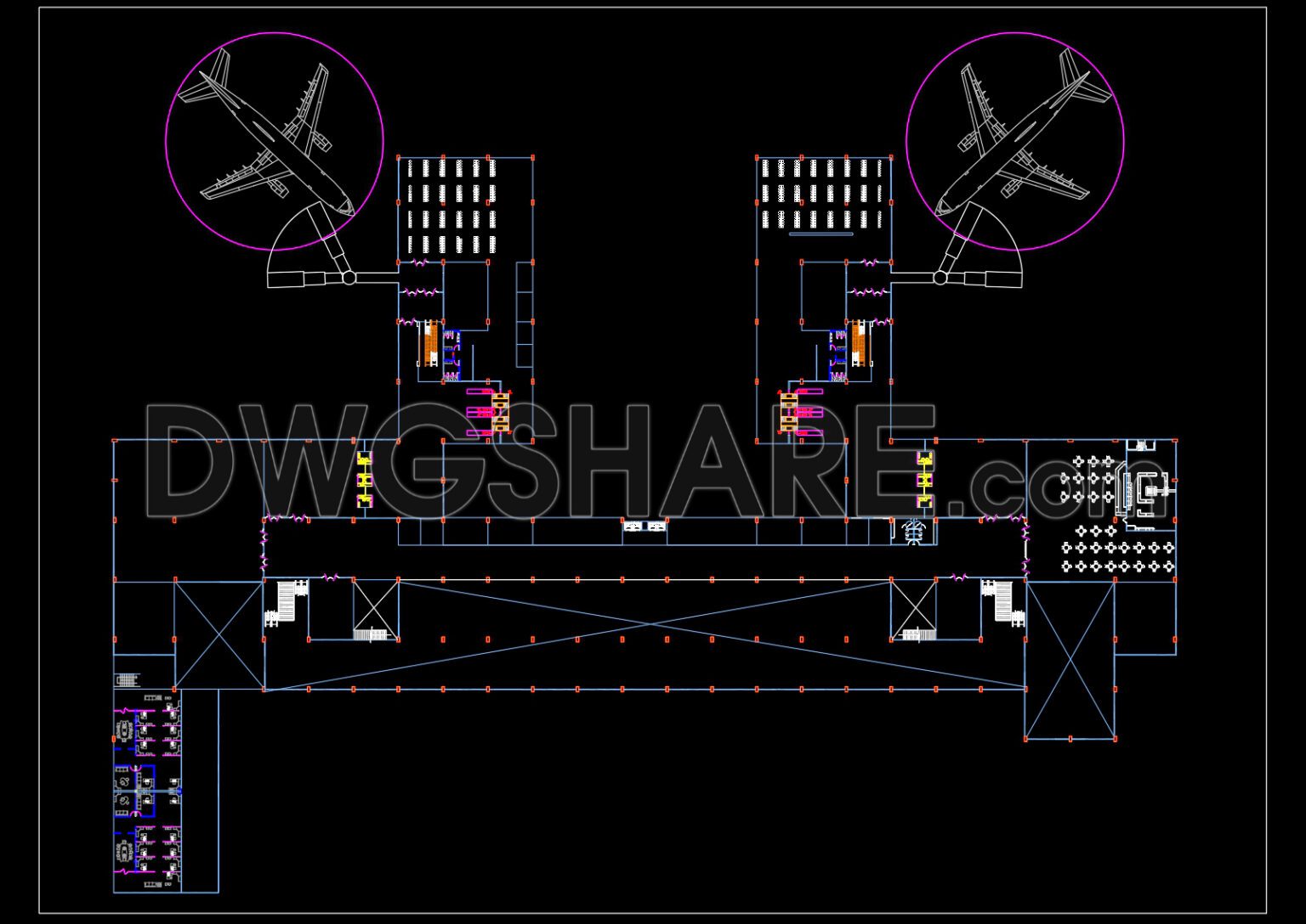 Free Download Of International airport design study Autocad Drawing DWG