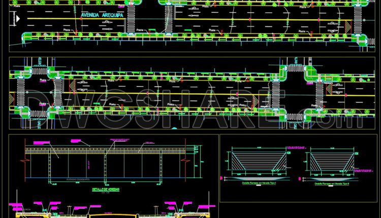104.Autocad Drawings Of Urban street design sidewalks crosswalks ...