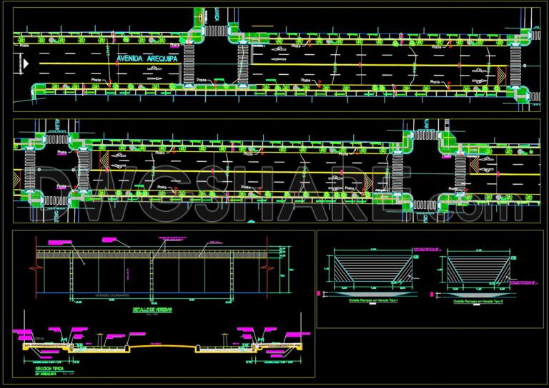 104.Autocad Drawings Of Urban street design sidewalks crosswalks ...