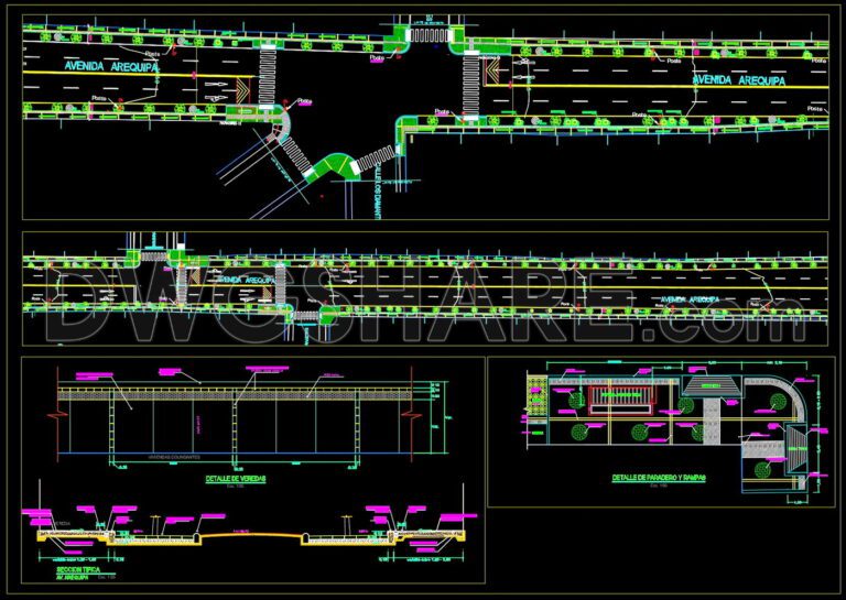 104.Autocad Drawings Of Urban street design sidewalks crosswalks ...