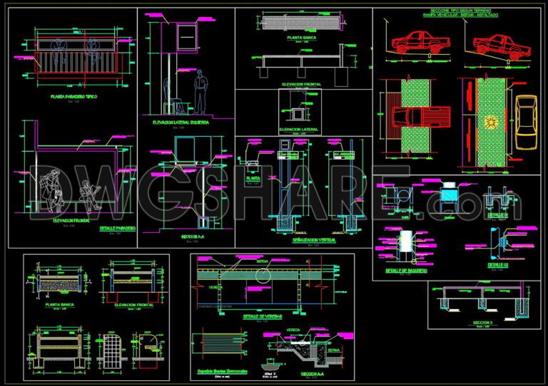 104.Autocad Drawings Of Urban street design sidewalks crosswalks ...