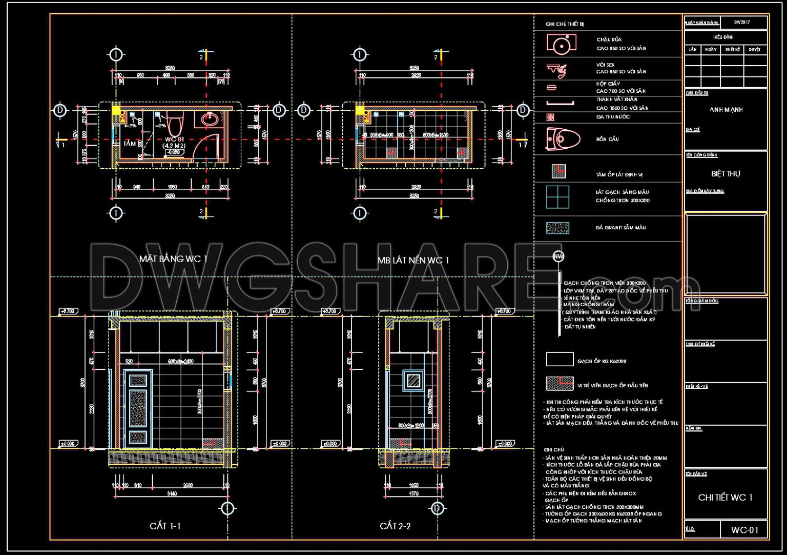 112.WC Layout Plan and elevations details AutoCAD drawing download