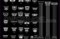 144.Detailed autocad architectural drawings of column heads and ...