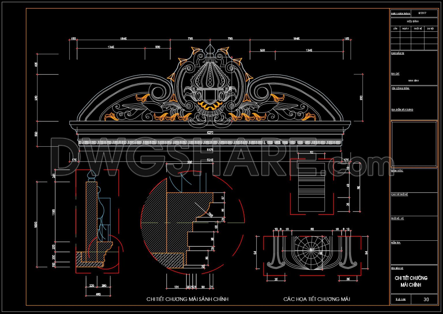 140.Detailed drawing of the foyer of the house in AutoCAD format