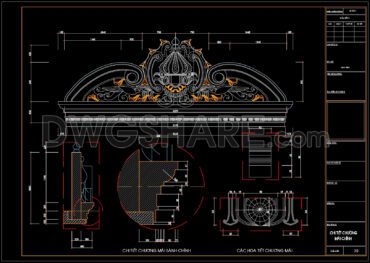 140.Detailed drawing of the foyer of the house in AutoCAD format