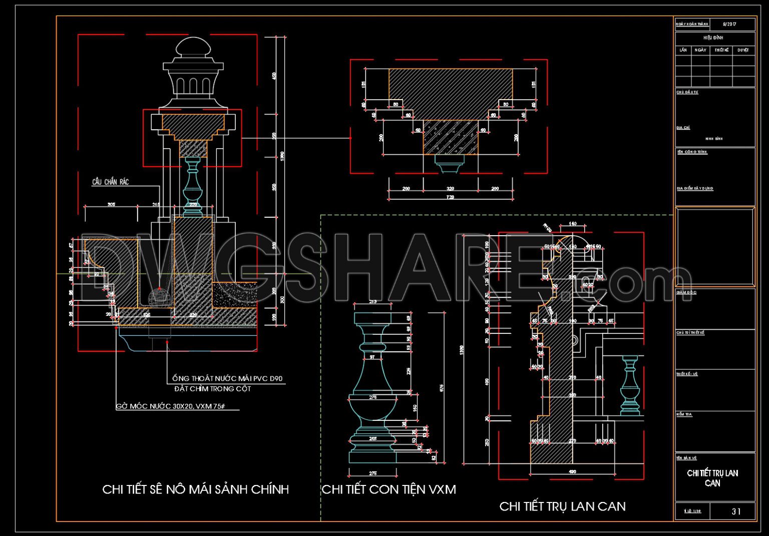140.Detailed drawing of the foyer of the house in AutoCAD format