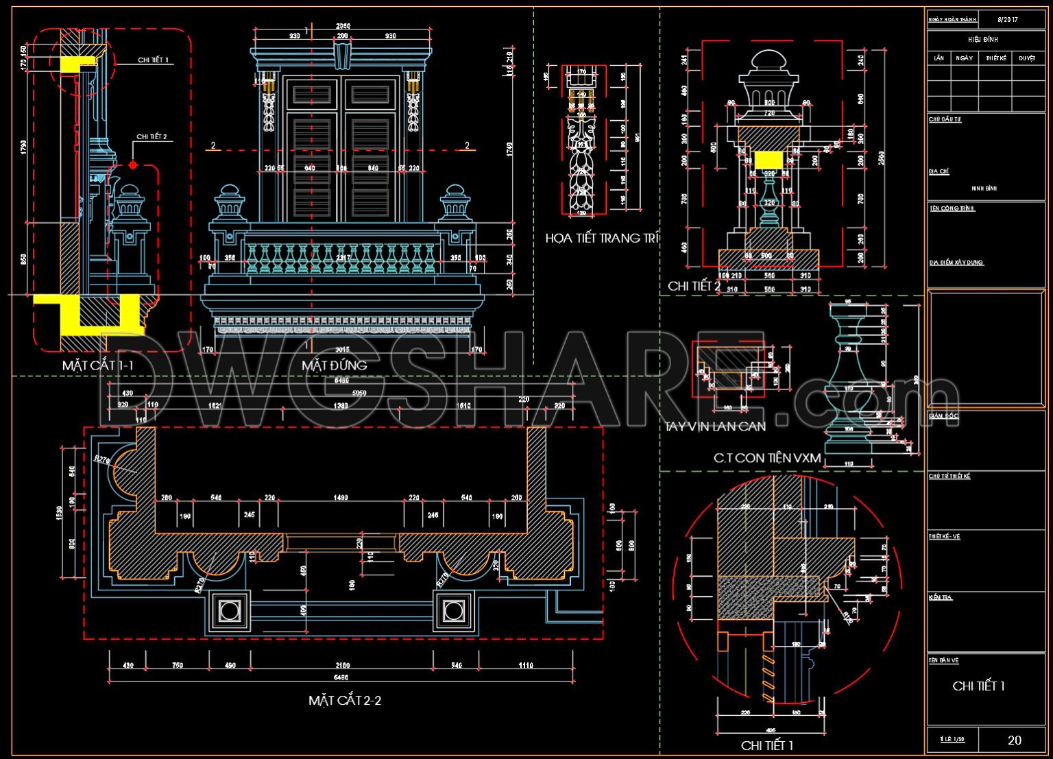 141.Autocad detailed drawings of the house's window arches and balcony