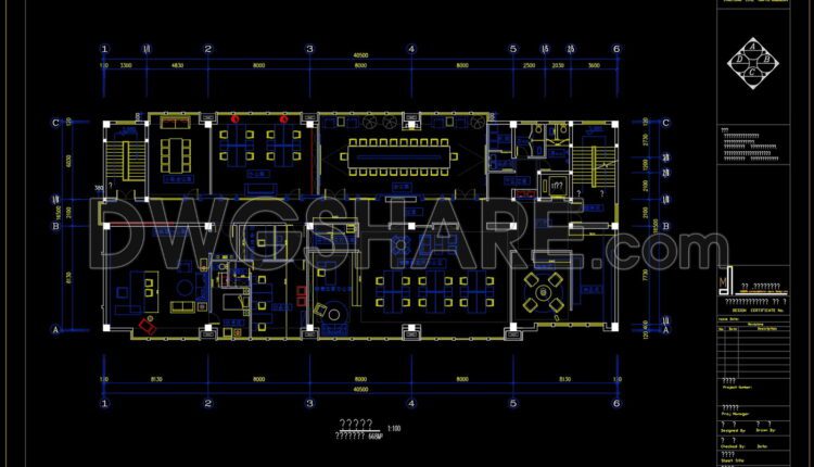 184. 650m2 office interior construction drawings and renderings - Free ...
