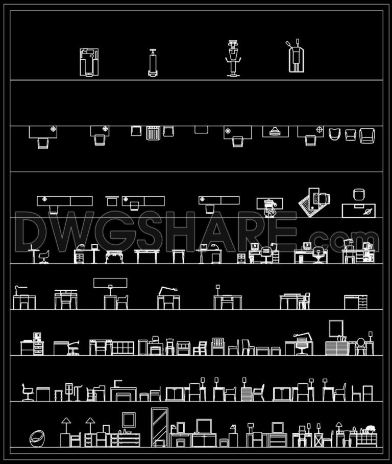 207.CAD Blocks Furniture for Living room