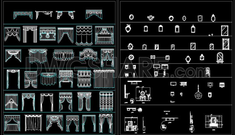 208.CAD Blocks Curtain for Living room - Free Cad Blocks, download DWG ...