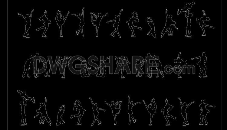 85.Free Download Of People Ice Skating Autocad Drawing DWG - Free Cad ...