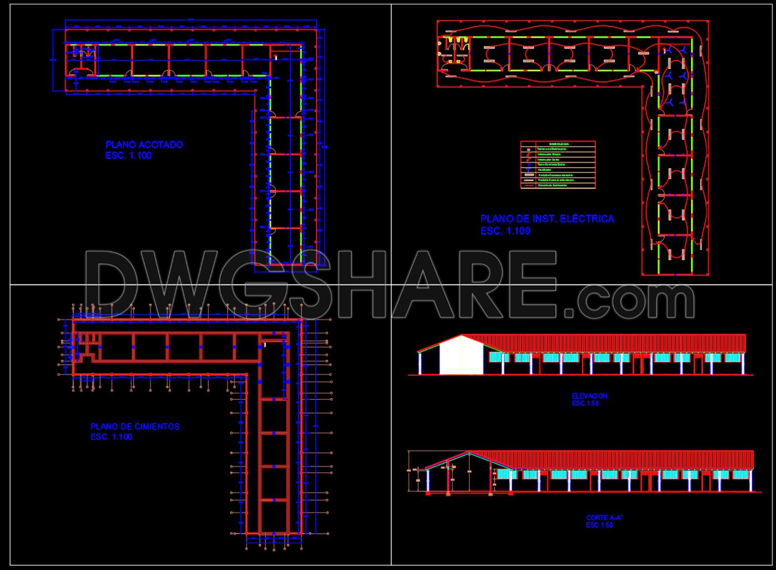Autocad Drawings Of 2-Story School 39m x41m For Download