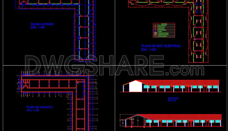 Autocad Drawings Of 2-Story School 39m x41m For Download - Free Cad ...