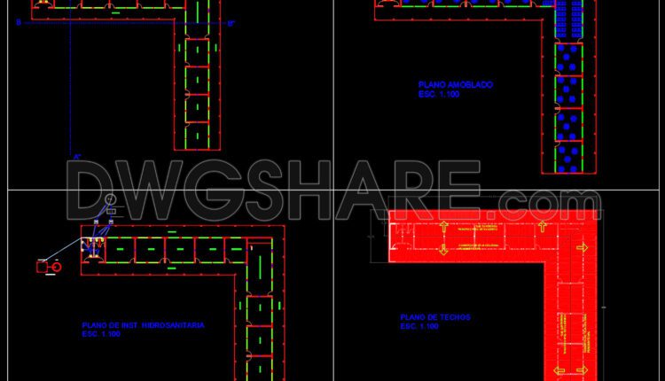 Autocad Drawings Of 2-Story School 39m x41m For Download - Free Cad ...