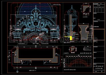 143.Detailed drawing of the foyer of the house in AutoCAD format