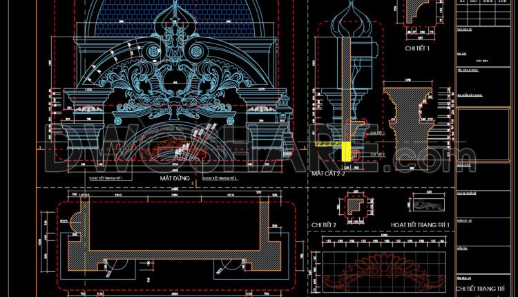 143.Detailed drawing of the foyer of the house in AutoCAD format - Free ...