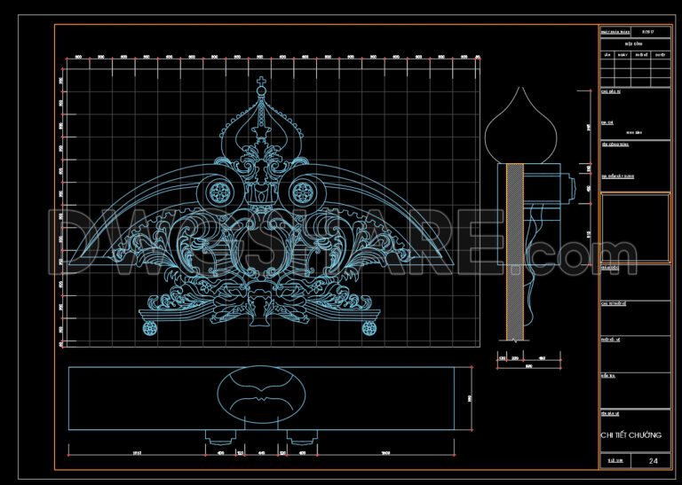 143.Detailed drawing of the foyer of the house in AutoCAD format
