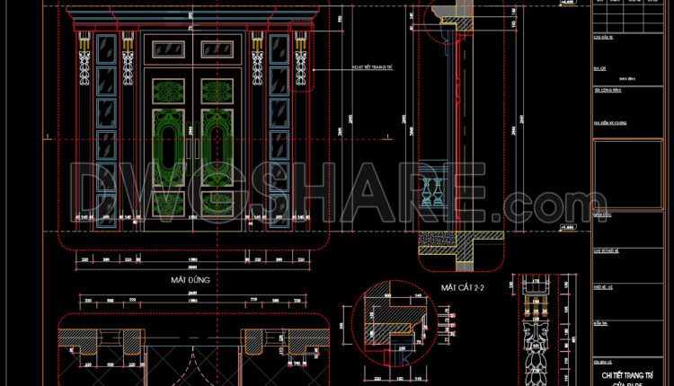 144.Detailed autocad architectural drawings of column heads and ...