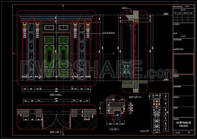 144.Detailed autocad architectural drawings of column heads and ...