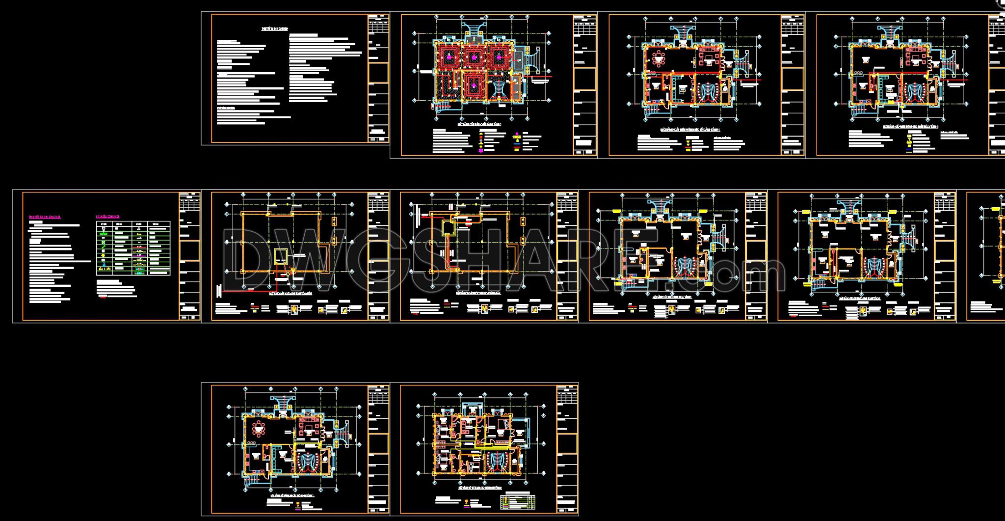 145.M&E drawings Of 3-Story House A Complete Project 16.7x12.3m For ...