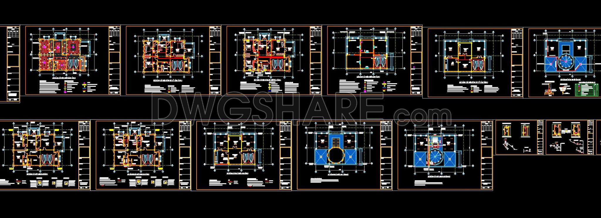 145.M&E drawings Of 3-Story House A Complete Project 16.7x12.3m For ...
