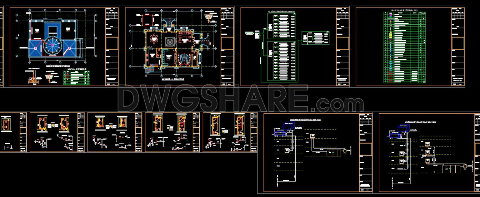 145.M&E drawings Of 3-Story House A Complete Project 16.7x12.3m For ...