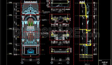 151. CAD drawings of detailed glass balustrade staircase