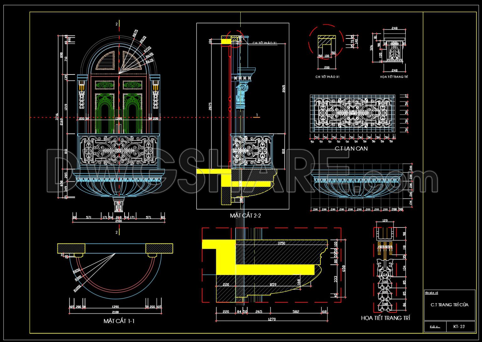 147.Free download of detailed autocad architectural drawings of column ...