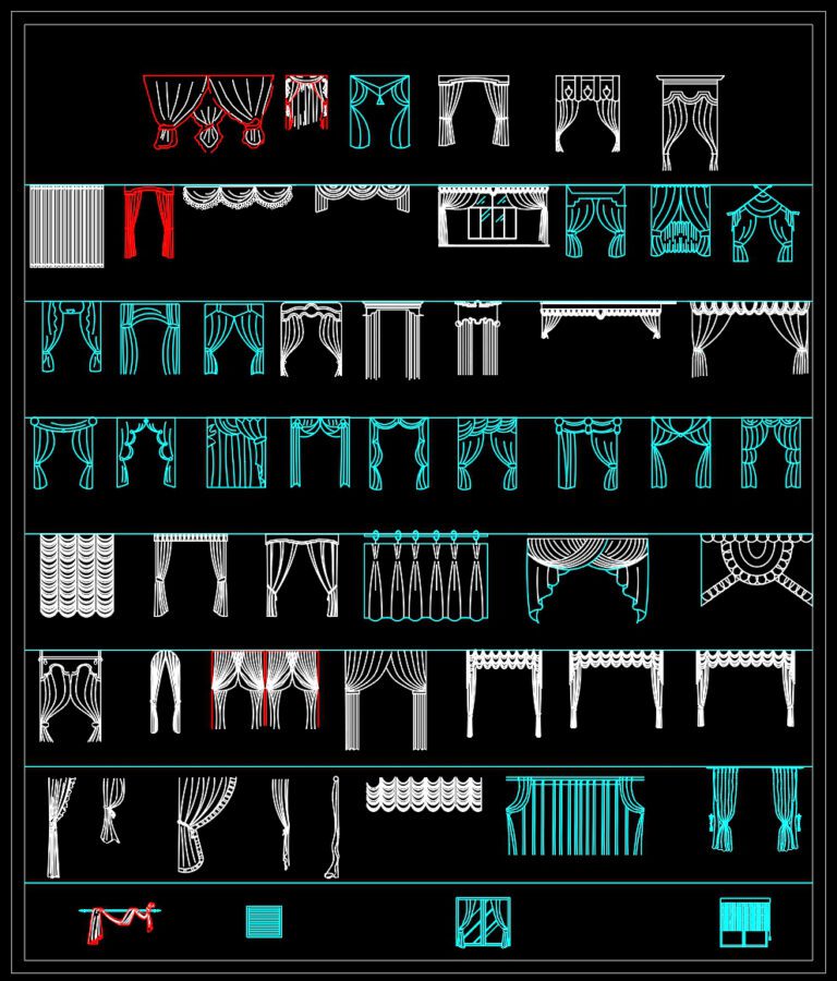210.CAD Blocks Curtain for Living room, Bedroom