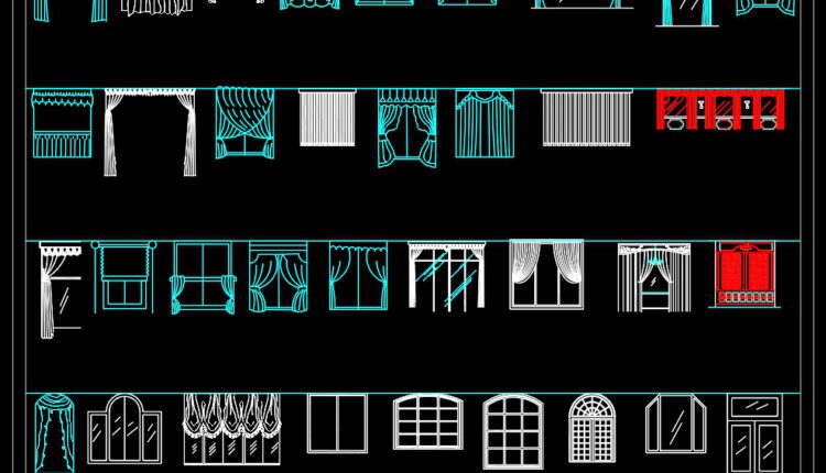 210.CAD Blocks Curtain for Living room, Bedroom (2) - Free Cad Blocks ...