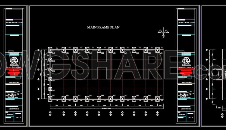 47.Autocad Drawings Of Steel Factory Plan and Elevation For Download ...