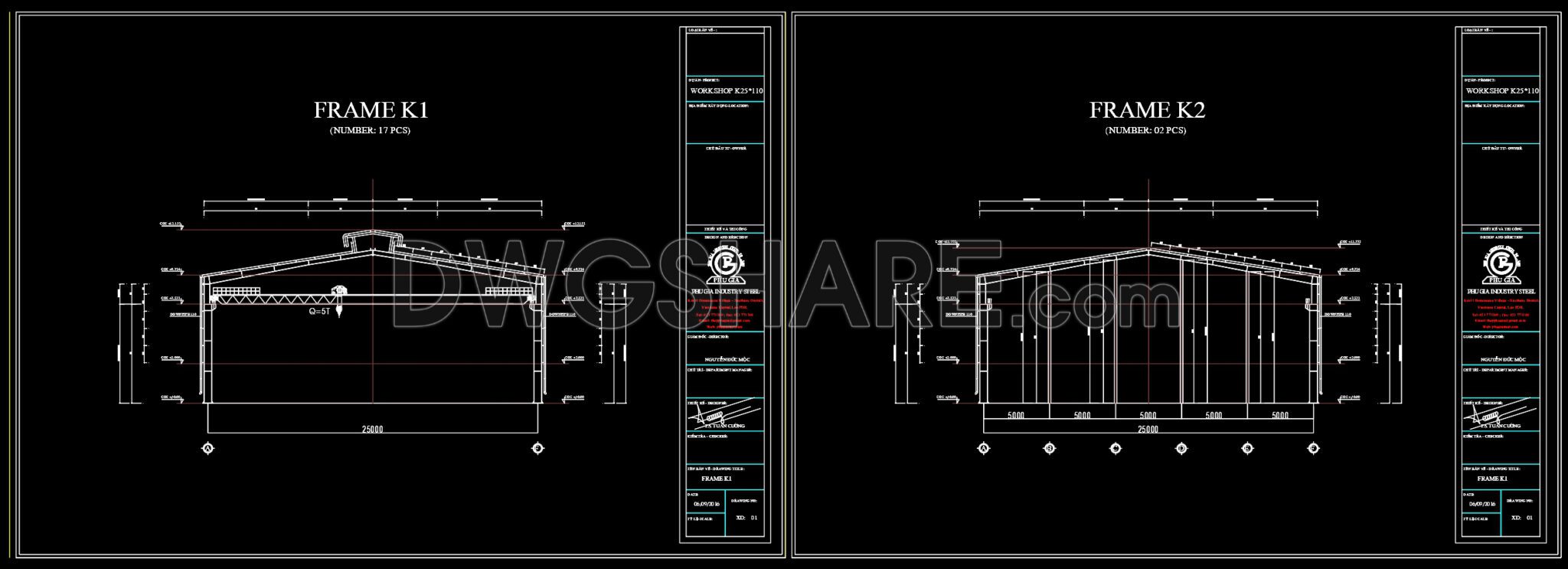 47.Autocad Drawings Of Steel Factory Plan and Elevation For Download