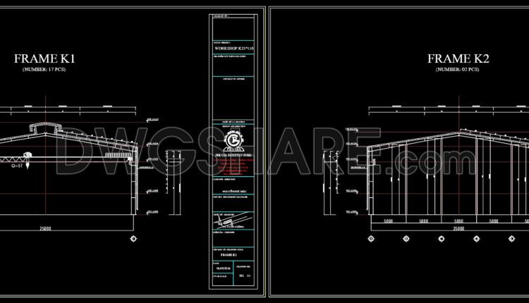 47.Autocad Drawings Of Steel Factory Plan and Elevation For Download ...