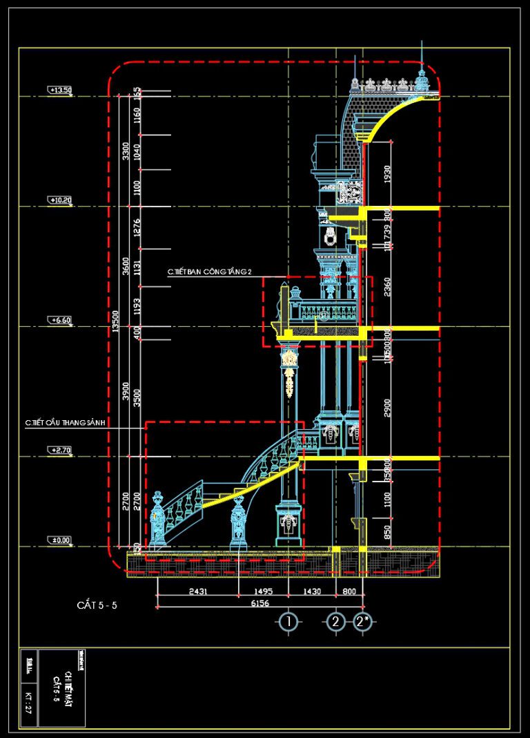 149.Detailed AutoCAD drawings of vertical facades in classical architecture