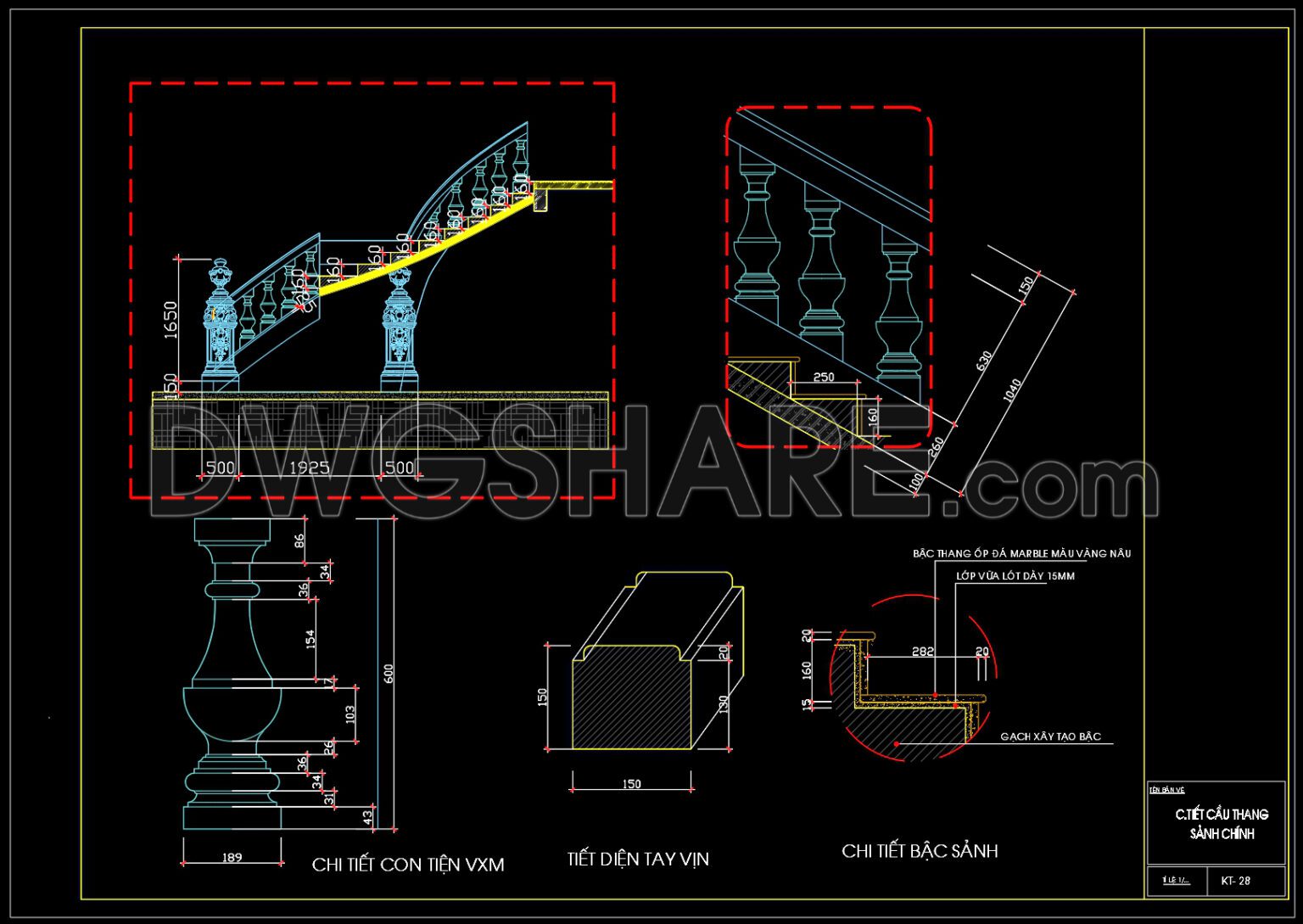 150.Detailed drawing of the foyer of the house in AutoCAD format