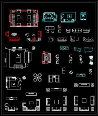 214.CAD Blocks Furniture (Bedroom Living room and Dining room)