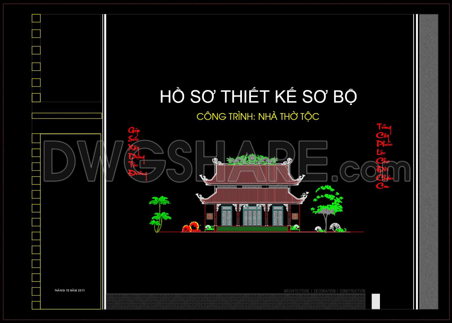 23.Autocad Drawing Of Ancestral Temple For Download
