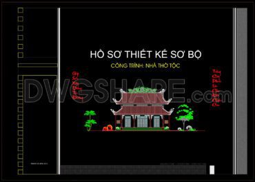 23.Autocad Drawing Of Ancestral Temple For Download