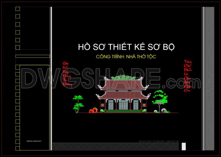 23.Autocad Drawing Of Ancestral Temple For Download