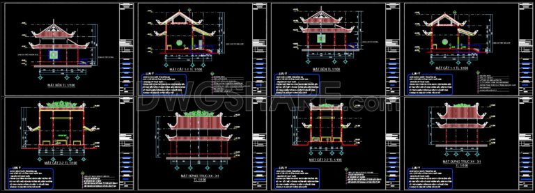 23.Autocad Drawing Of Ancestral Temple For Download