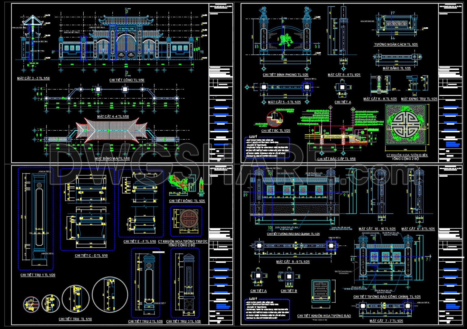 23.Autocad Drawing Of Ancestral Temple For Download